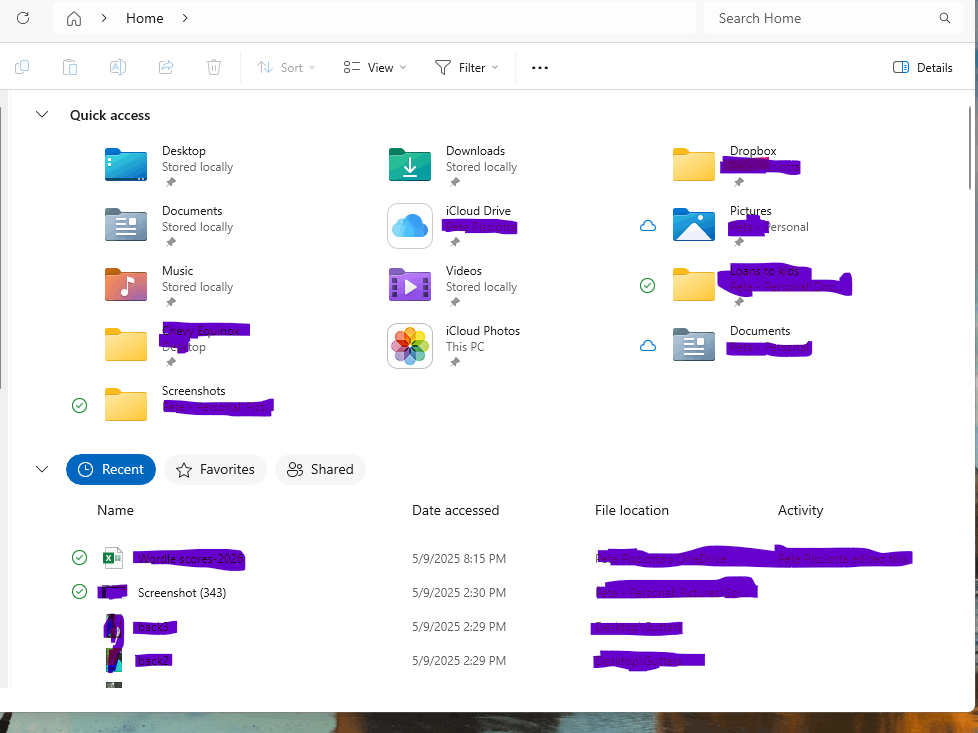 File explorer will not default to Favorites or show both Favorites and ...
