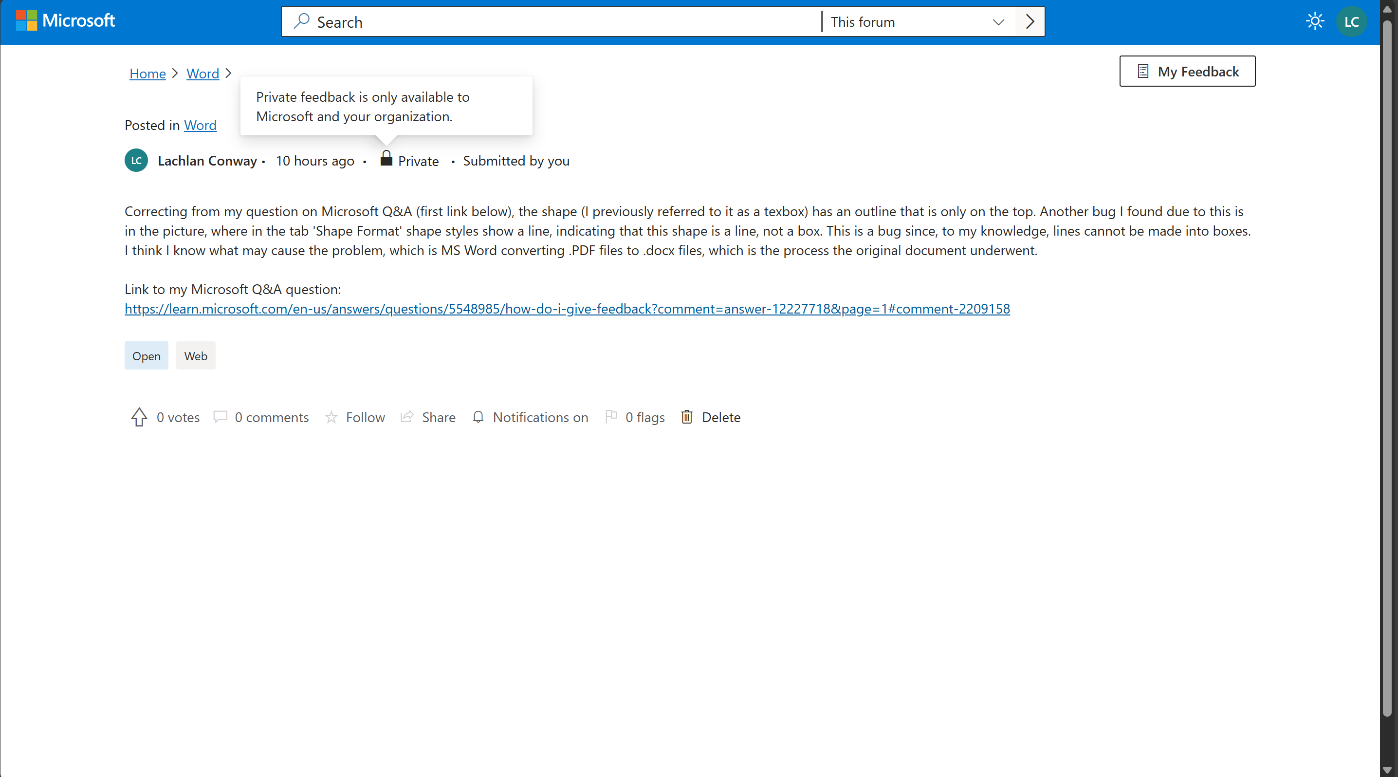 How do I give feedback? - Microsoft Q&A