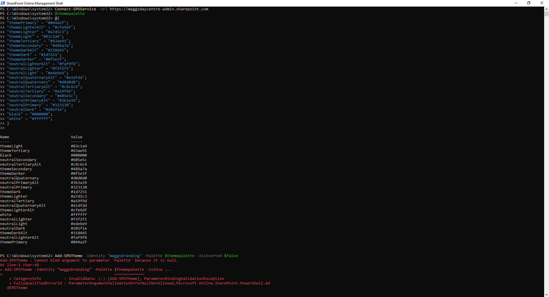 Error deploying new Sharepoint theme - Microsoft Q&A