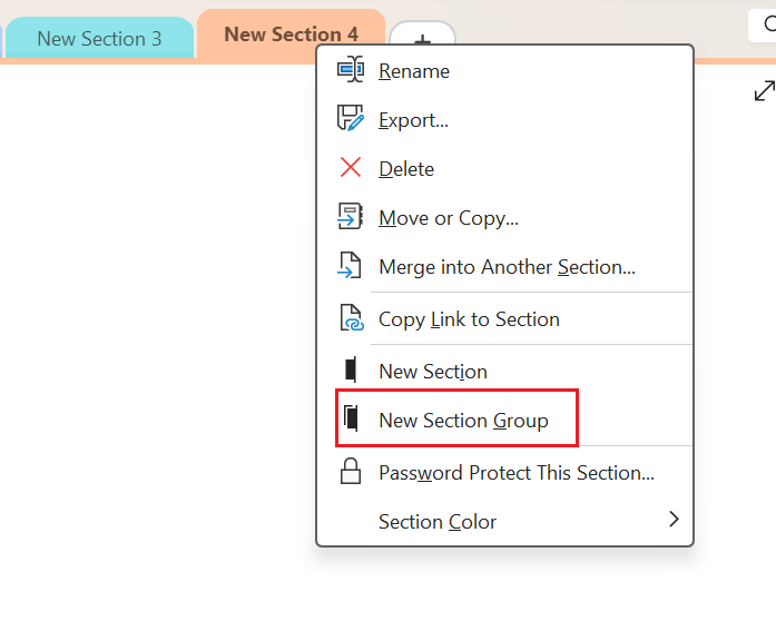 Create section group in Notebook - Microsoft Q&A