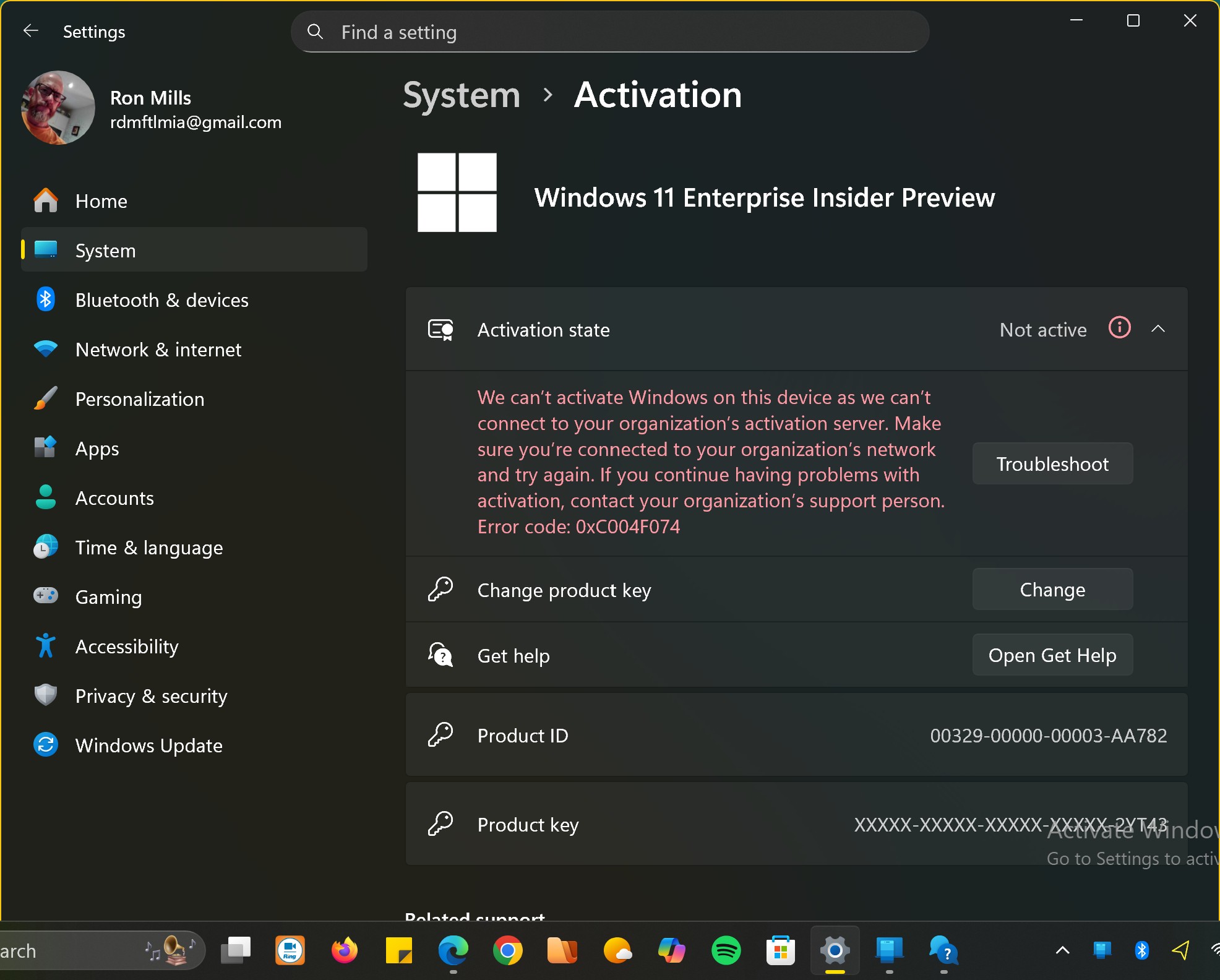Windows Insider update caused a windows activation error - Microsoft Q&A