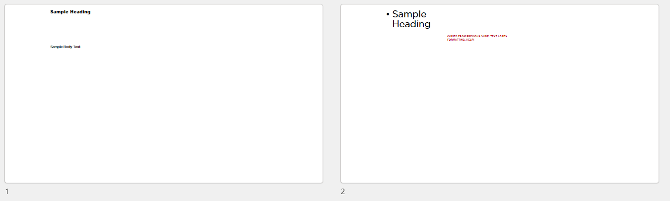 Powerpoint Template: Text Loses Formatting When Copied to a New Slide ...