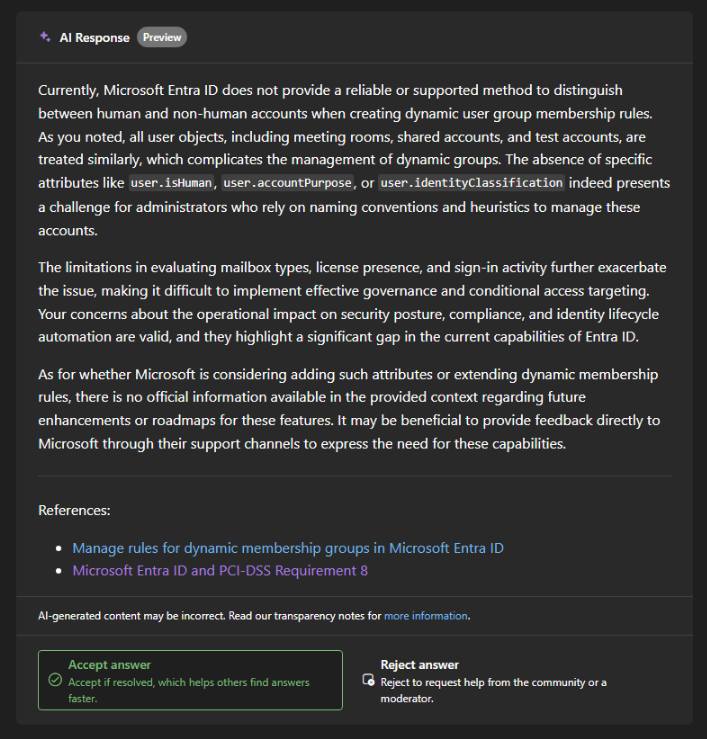 Entra ID: No reliable way to distinguish human vs non-human accounts in ...