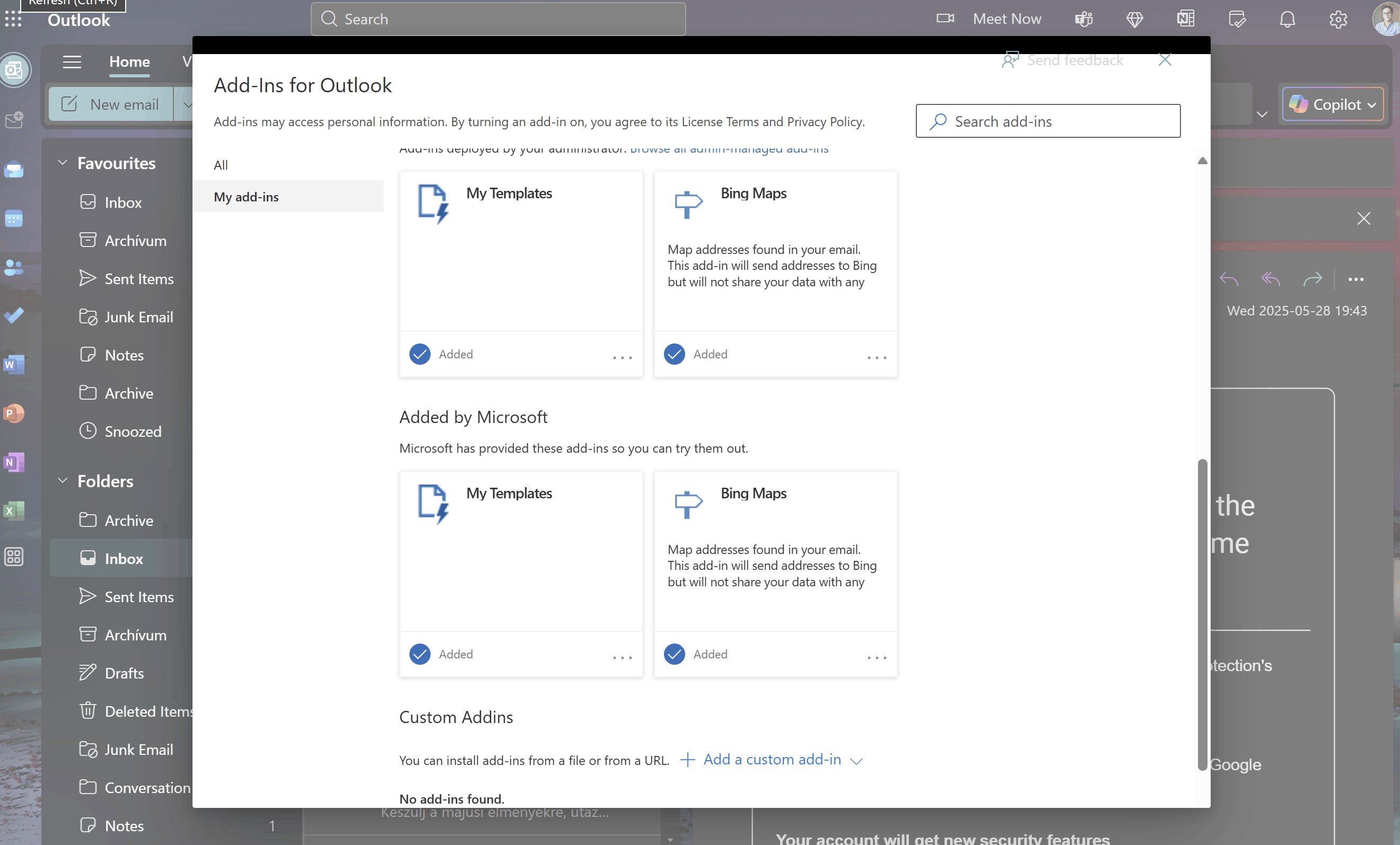 Send to Onenote add-in is missing from my account. Not available on ...
