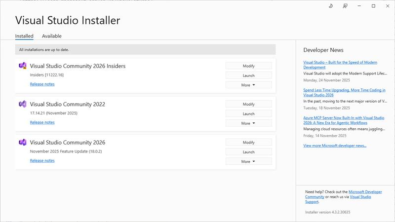 Visual studio 2026 - Microsoft Q&A