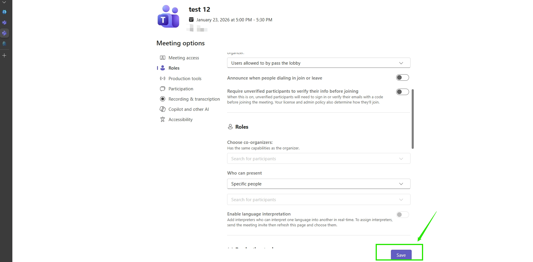 how to add organisers and presenters once teams created - Microsoft Q&A