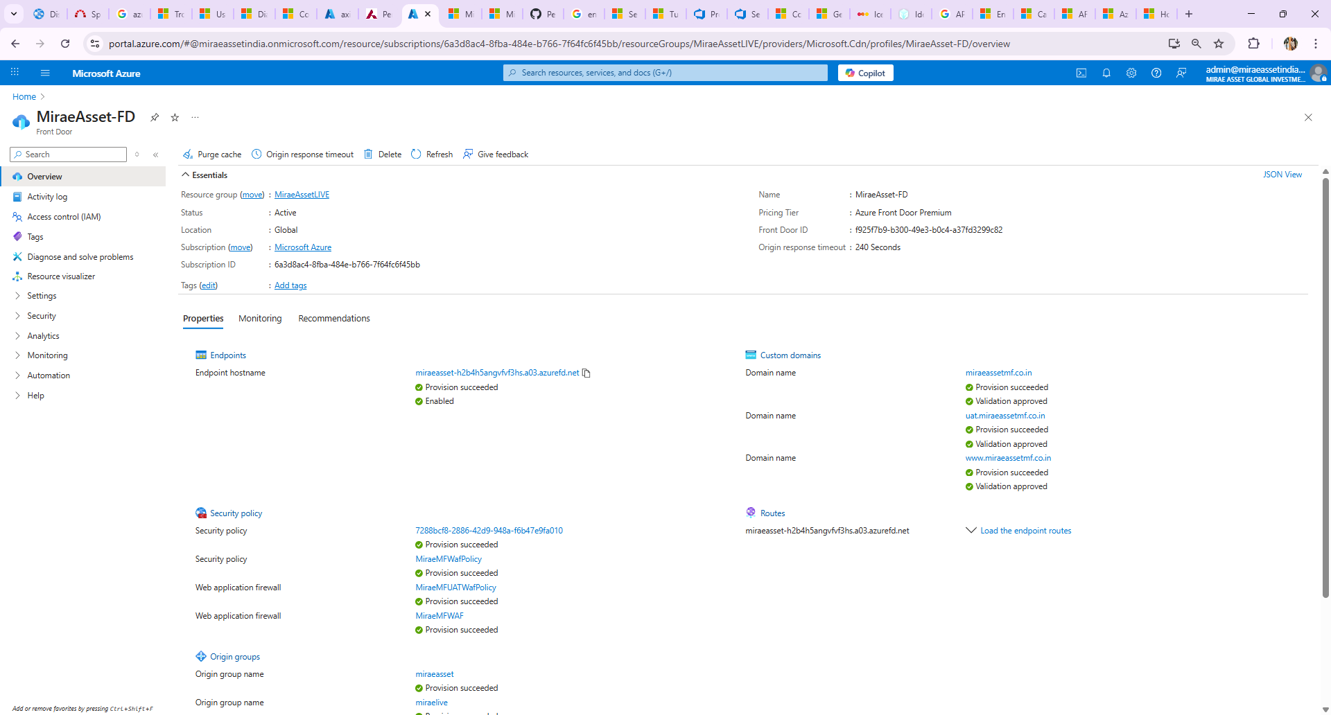 Azure Front Door CDN purge API Issue - Microsoft Q&A