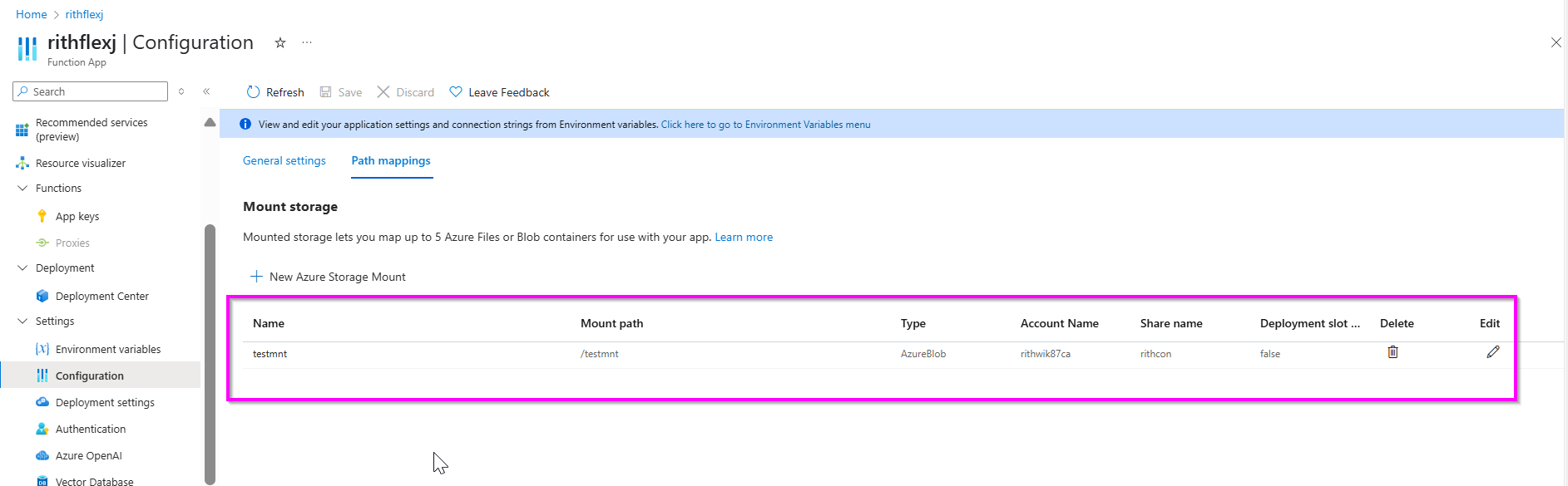 Error mounting storage to Consumption Flex Azure Function - Microsoft Q&A