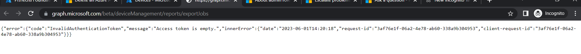 unable to export reports from Intune Device compliance - Microsoft Q&A