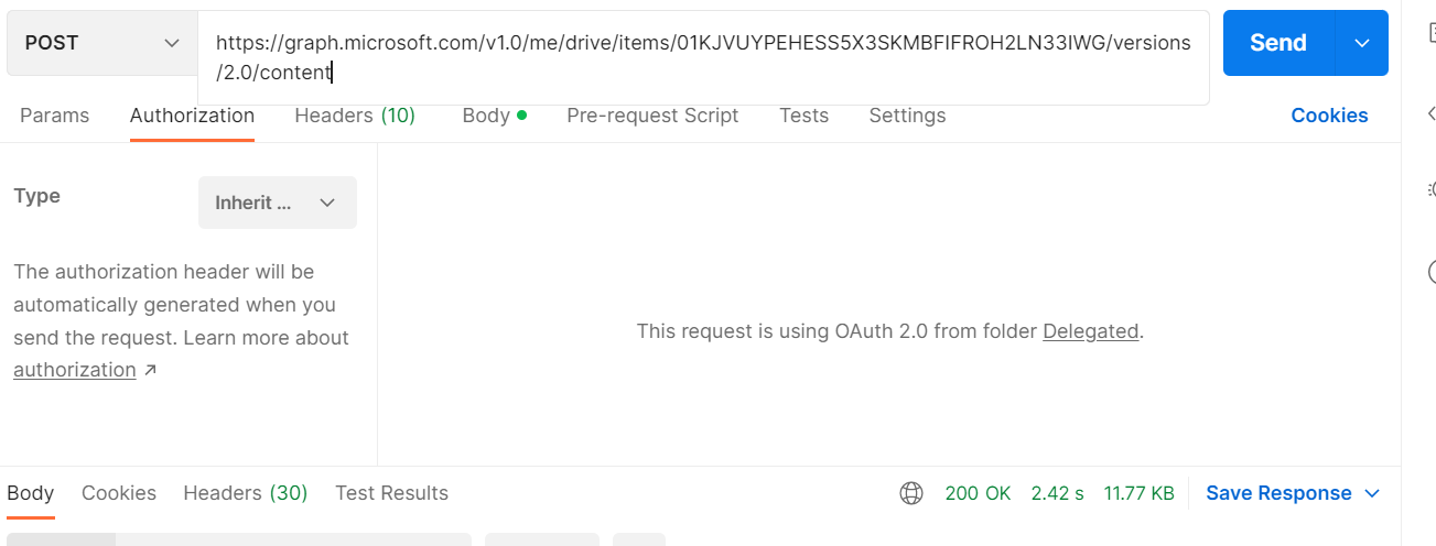 Getting access to a OneDrive DriveItemVersion - Microsoft Q&A