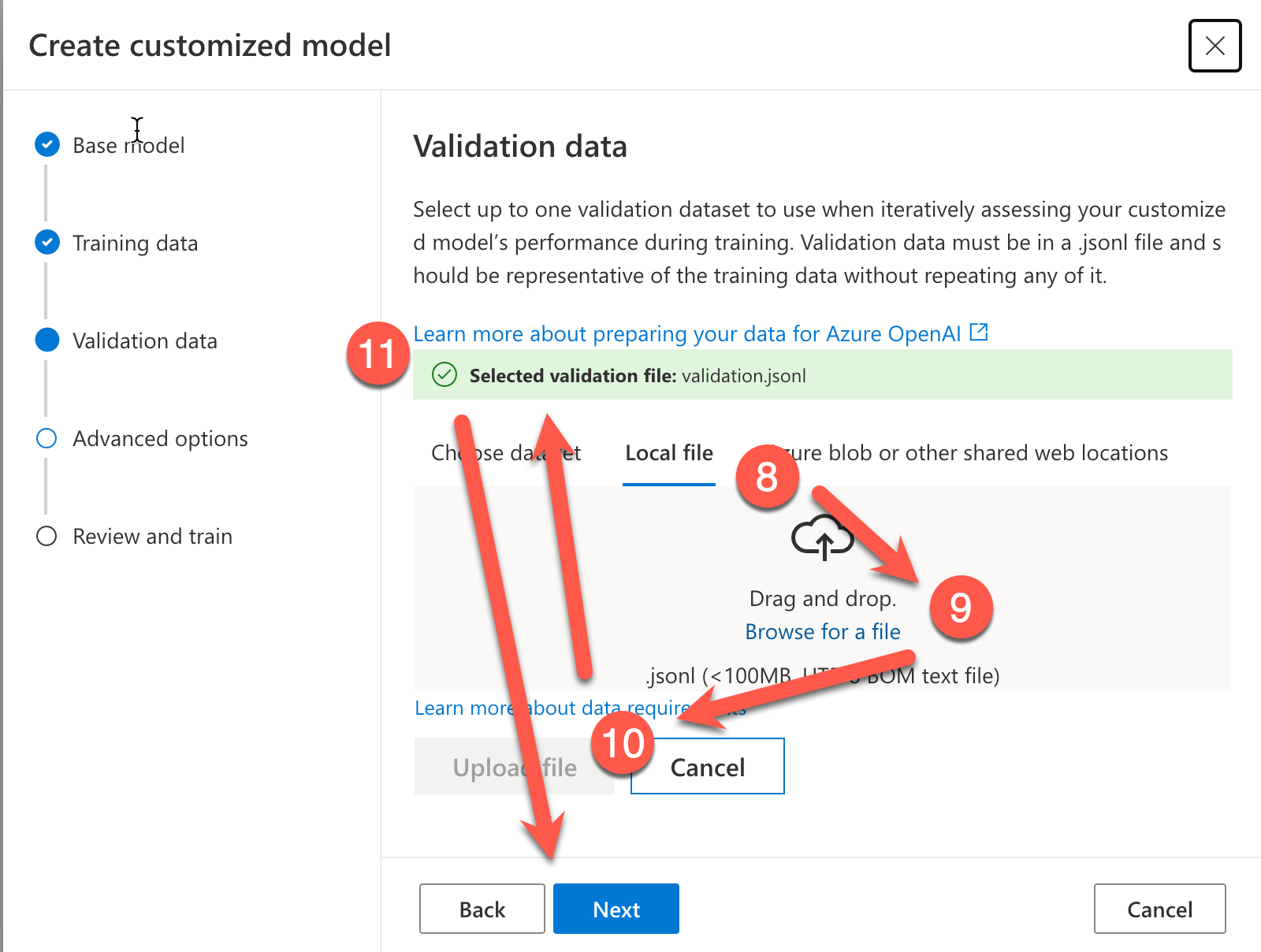 Error With Uploaded Jsonl Dataset The Specified File Reference Must Point To A Completed File