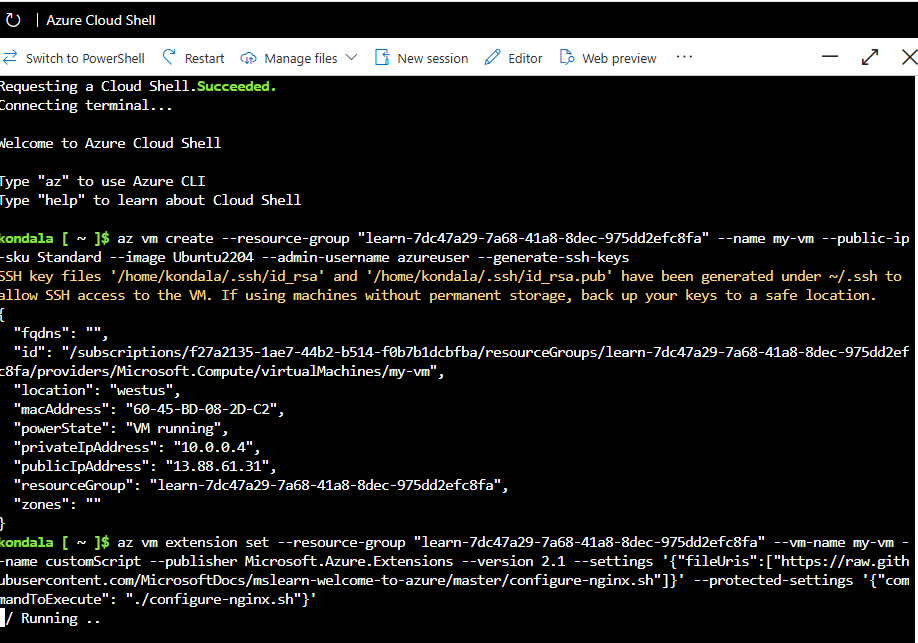 Error When Wrtiting Azure Cli In Azure Cloud Shell With Bash Microsoft Qanda
