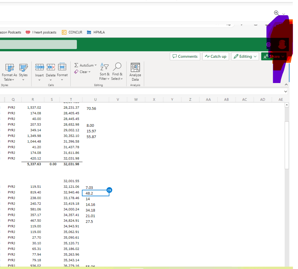 Why is the cell in excel highlighted blue and when I hover over it shows my name (the user ...