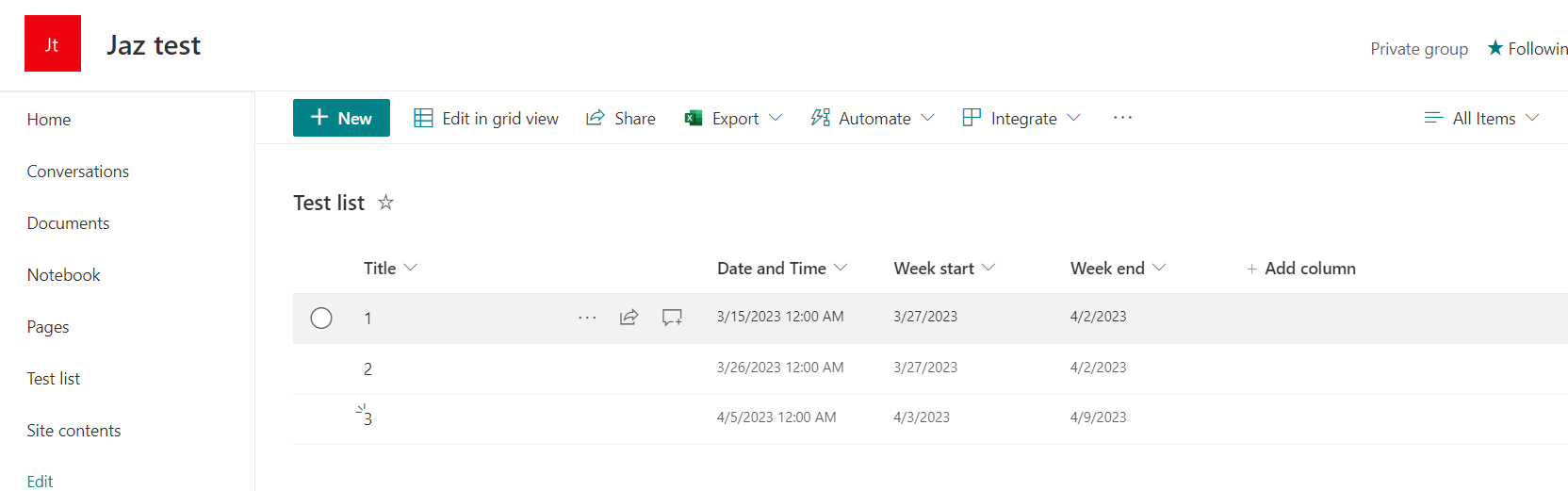 Is there a way to create a Weekly filter view on a SharePoint List ...