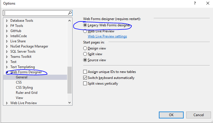 i cannot edit the design and drag and drop controls from toolbox in webform - Microsoft Q&A