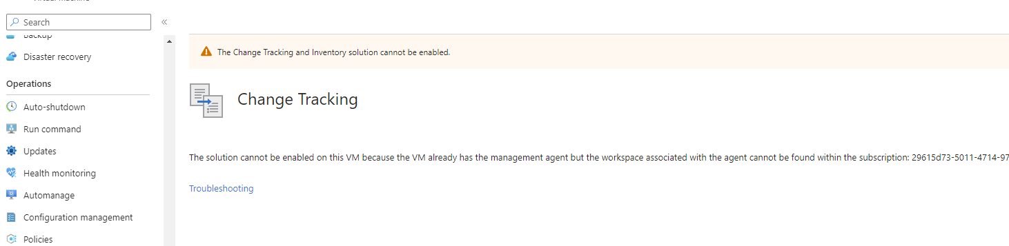 The Solution Cannot Be Enabled On This Vm Because The Vm Already Has The Management Agent But