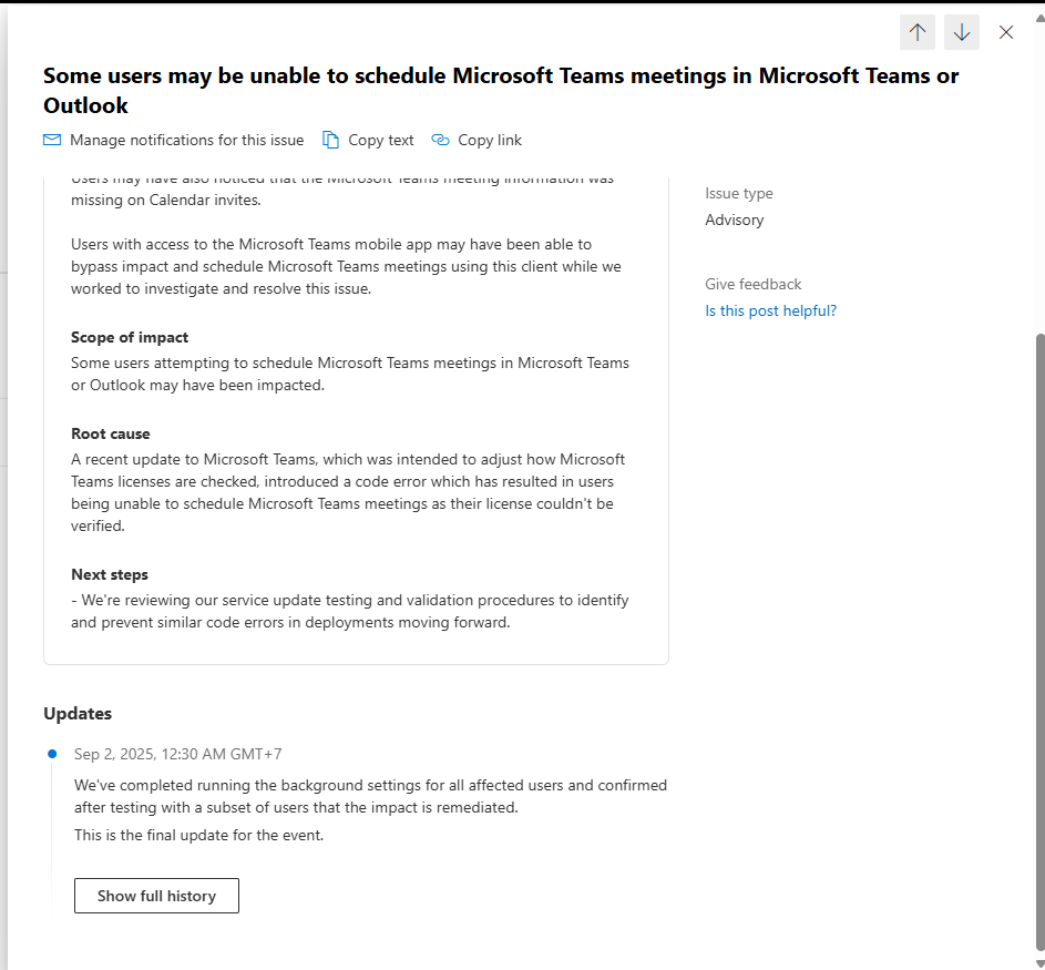Teams link not being generated - Microsoft Q&A