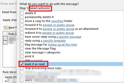 How to automatically mark an email as read by folders - Microsoft Q&A
