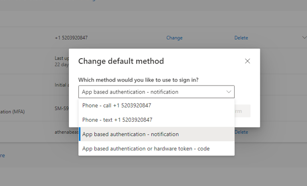 Security Info Change Default Method dropdown not showing hardware token ... Security Info Change Default Method dropdown not showing hardware token ...