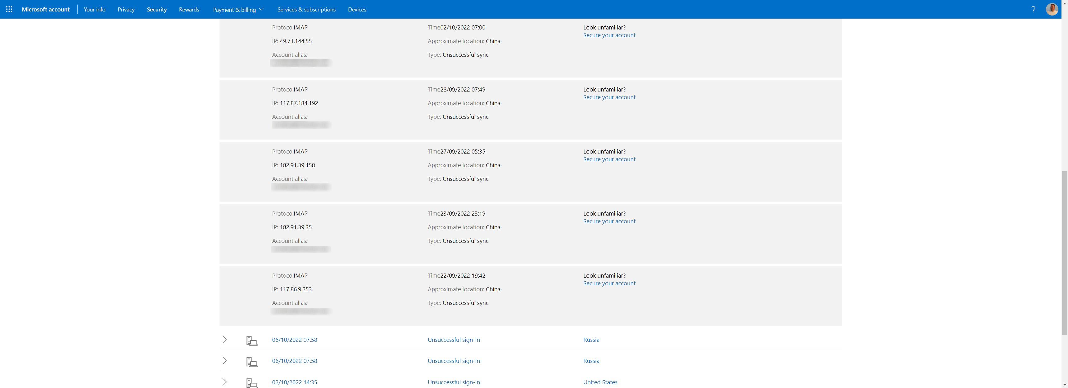 Lots of login attempts on my Microsoft account - Microsoft Q&A