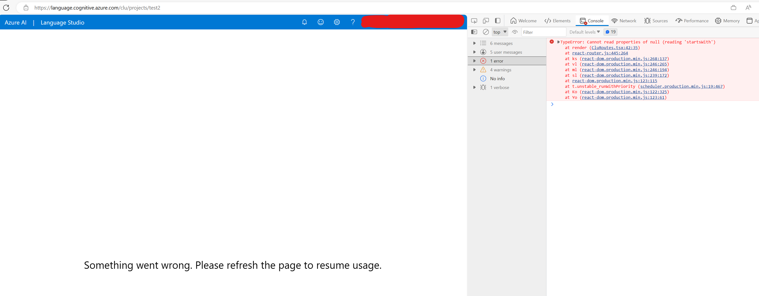 Cannot create a project in language.cognitive.azure.com - Microsoft Q&A