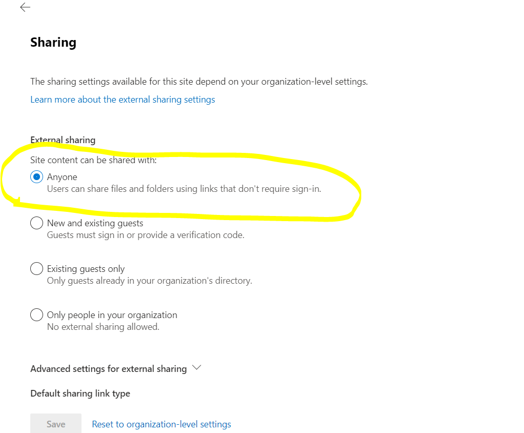 Sharing failed. The sharing operation failed due to an unexpected failure condition - Microsoft Q&A