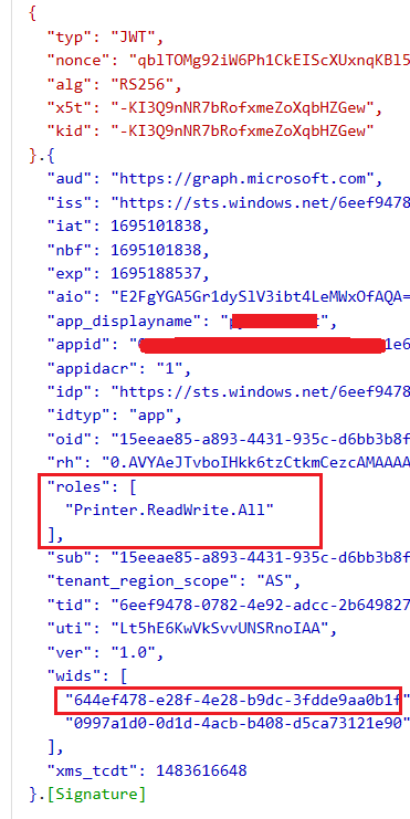 Application Token Does Not Work For Get Printer Microsoft Graph Api Microsoft Qanda