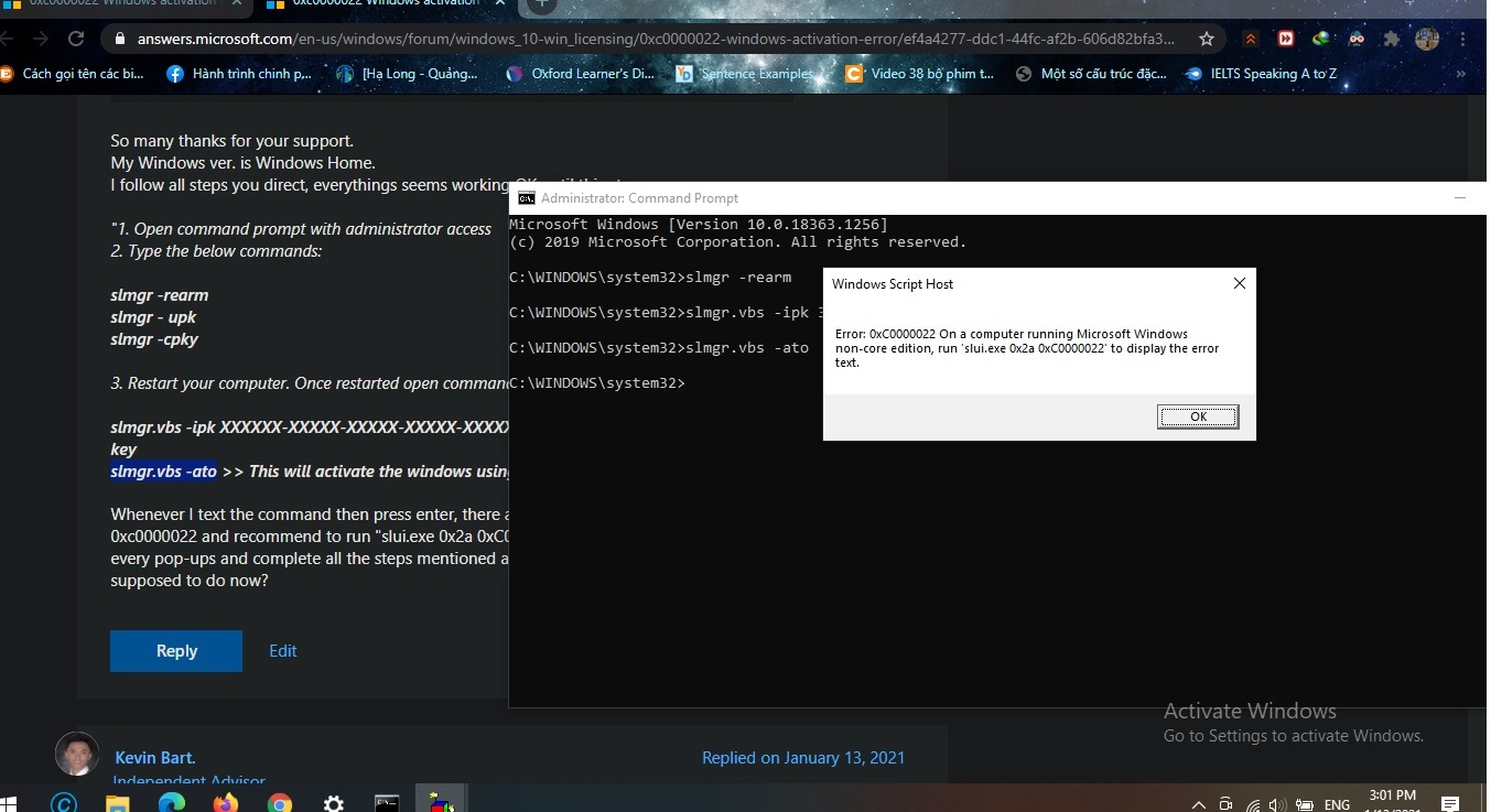0xc0000022 Windows activation error. - Microsoft Q&A