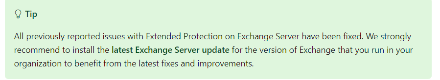 Known issues with Exchange servers and clients after enabling extended ...