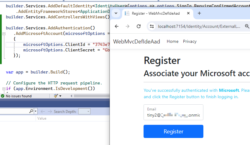 Net 8 Core Mvc App With Aad Or Other External Login And Authorisation In Local Tables