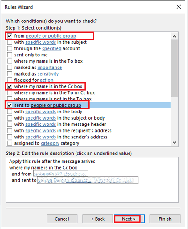 Rules in Outlook: Move the message to specific folder if sent to specific email - Microsoft Q&A