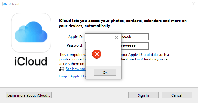 iCloud app for windows - won't log in - Microsoft Q&A