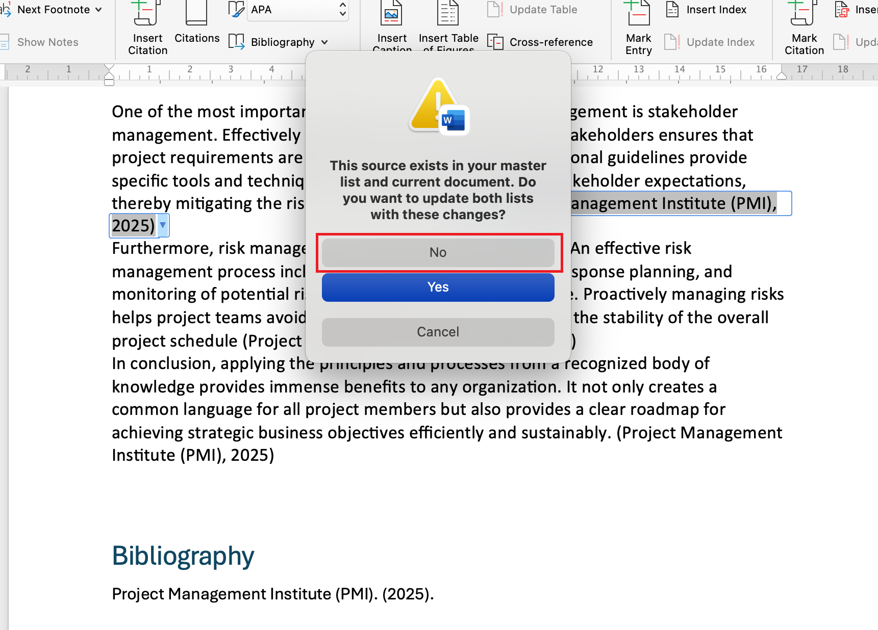 How to place abbreviated reference using the Microsoft reference ...