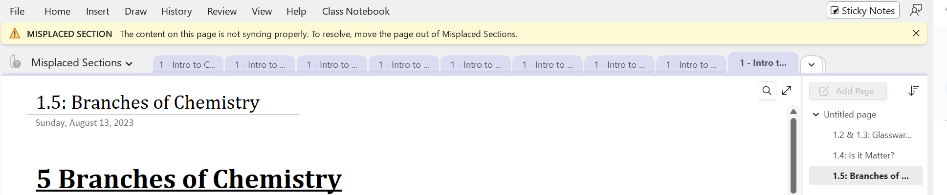 How do you avoid misplaced sections every time you share pages with a ...