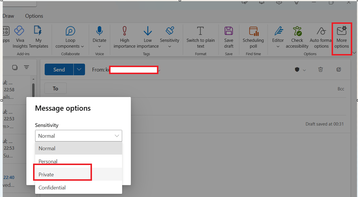 Where is the message encryption button in the new outlook? - Microsoft Q&A