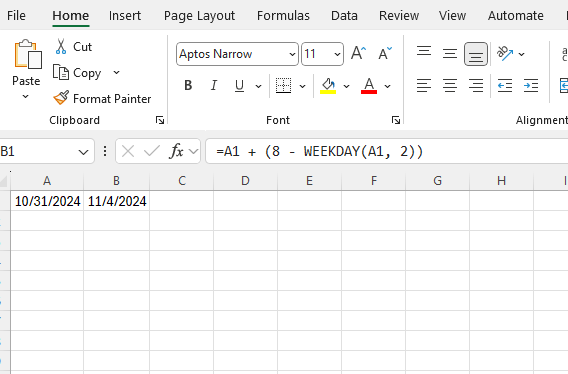 How to get the date of next Monday? - Microsoft Q&A