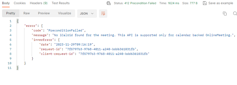Cannot find "Meeting_id" to be used in "Get All Recordings" API endpoint call for microsoft ...