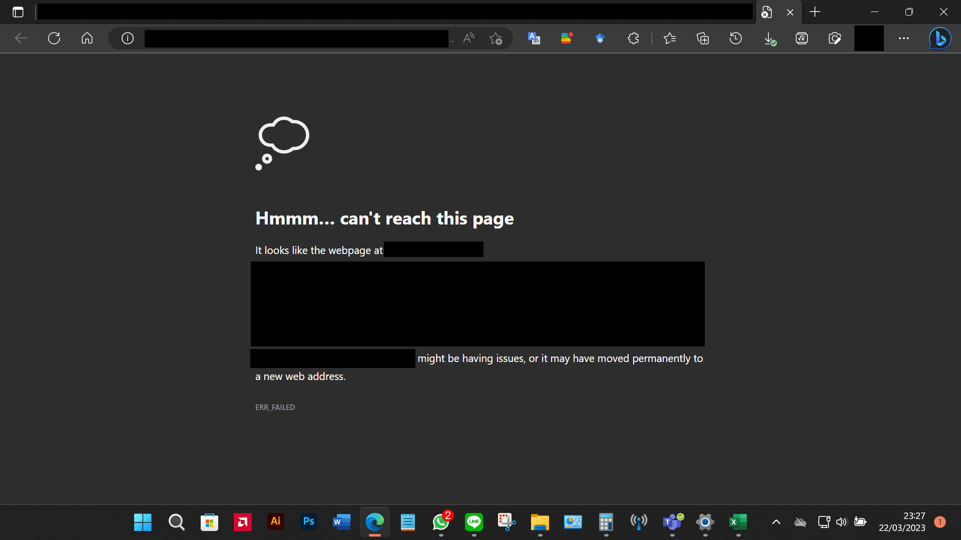 It looks like the webpage at ... might be having issues, or it may have ...