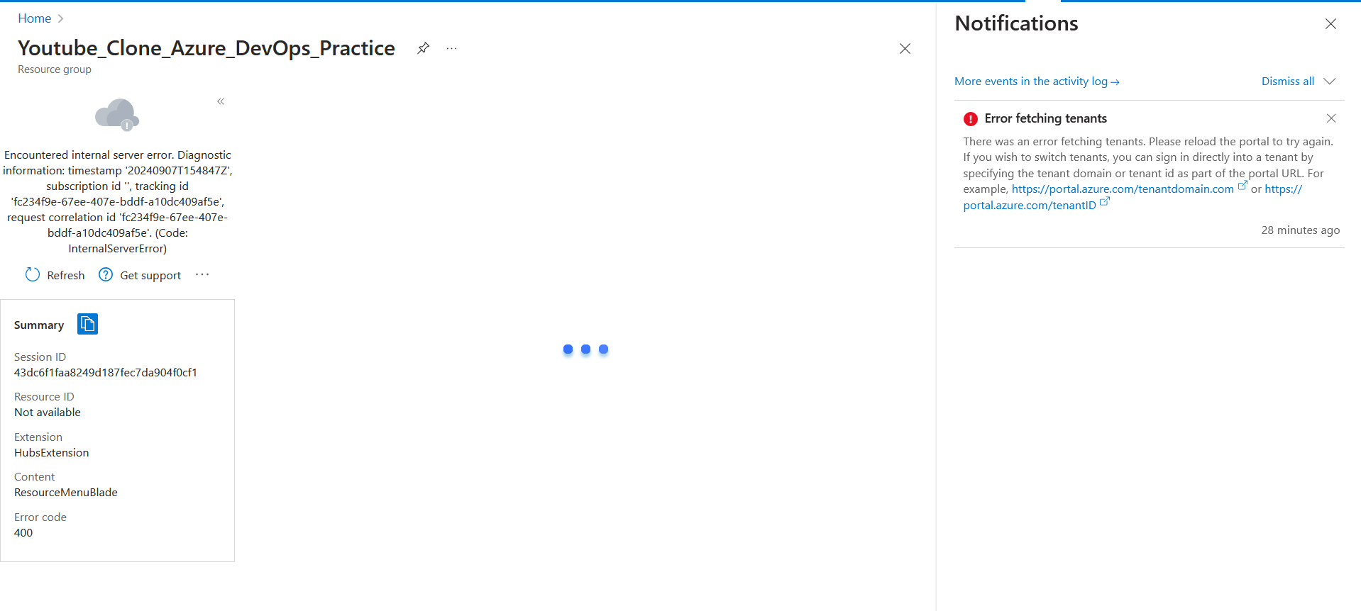How to Fix InternalServerError in Azure Portal - Microsoft Q&A