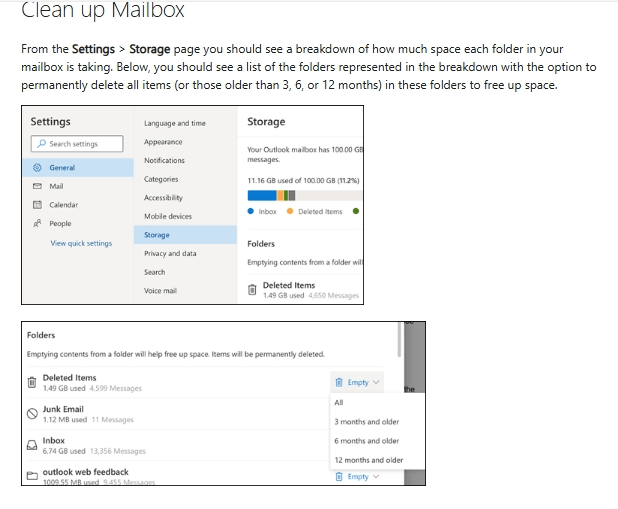 Outlook Storage - Microsoft Q&A