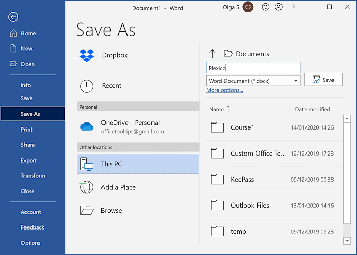 How to change the "save as" window to the older version - Microsoft Q&A