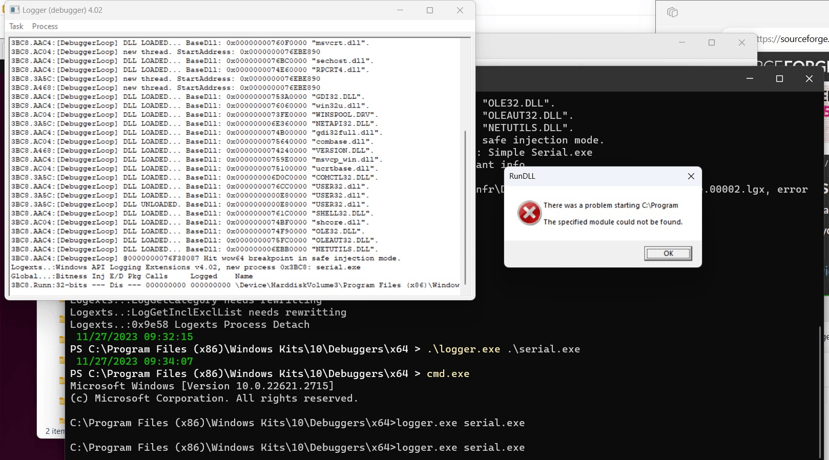 WinDbg - Logger.exe Won't Run Standalone - Microsoft Q&A