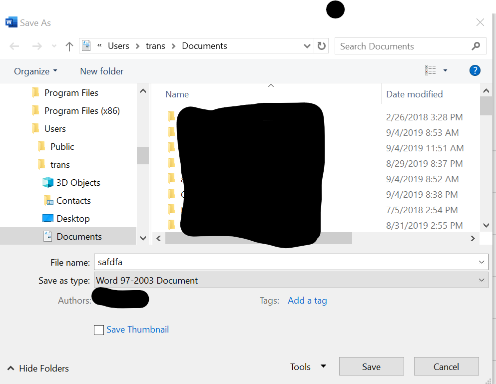 Save and save as dialog box has changed - Microsoft Q&A
