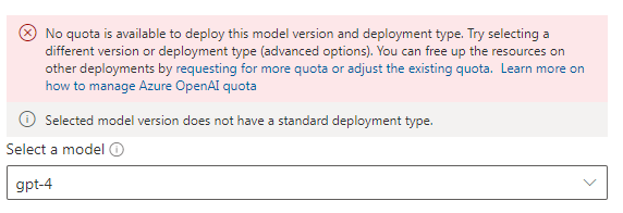 OpenAI: Can't deploy model despite having quota - Microsoft Q&A