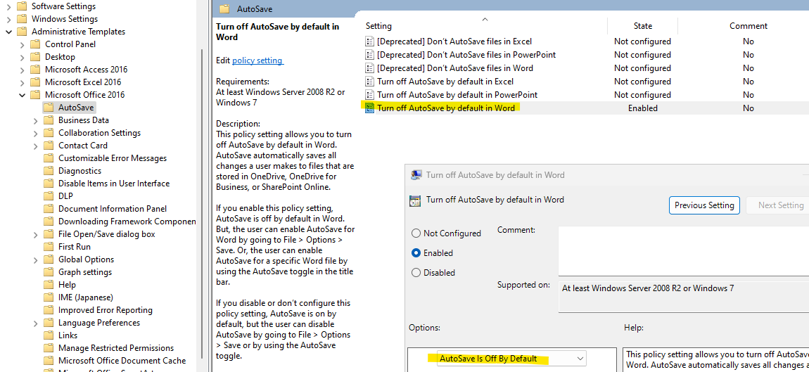How to configure Word 365, OneNote 365 for a specific group of users ...