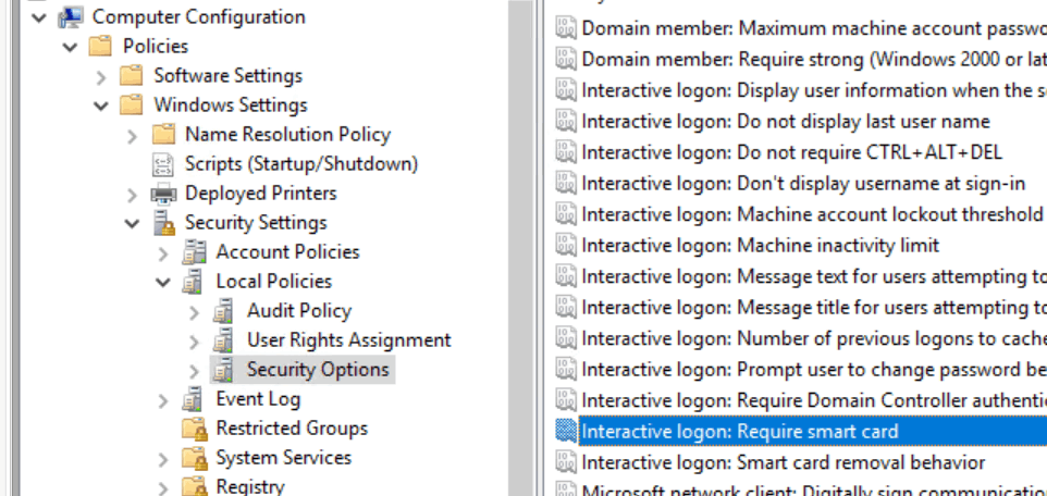 Interactive Logon Smart Card - Microsoft Q&A