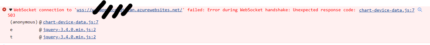 Web Apps Node Iot Hub Data Visualization Error Websocket Connection