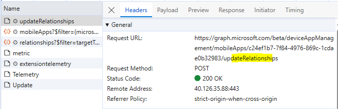 Error Creating Supersedence Relationship wtih Beta endpoint - Microsoft Q&A