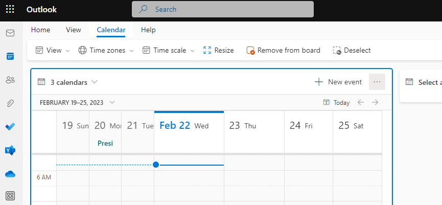 Outlook: Calendar widget resets when I change board or leave the ...