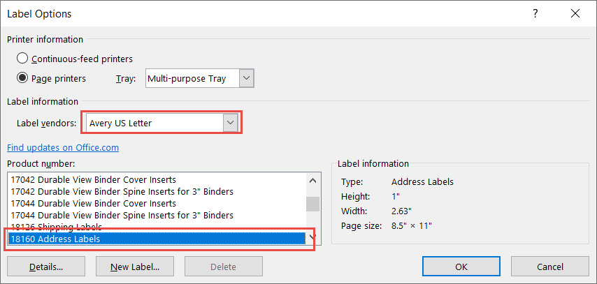 Making Mailing labels - Microsoft Q&A